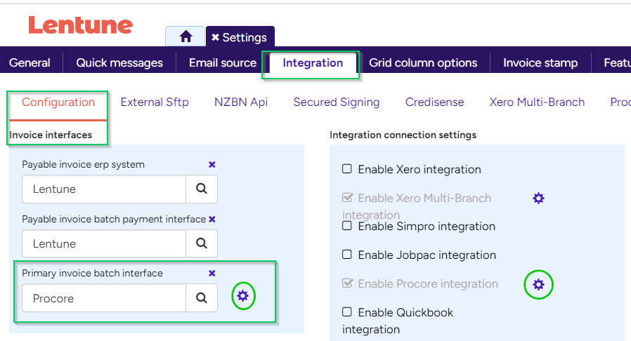 Procore Integration Setup